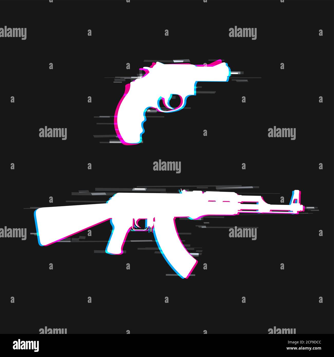 weapon gun silhouette glitch design Stock Vector Image & Art - Alamy