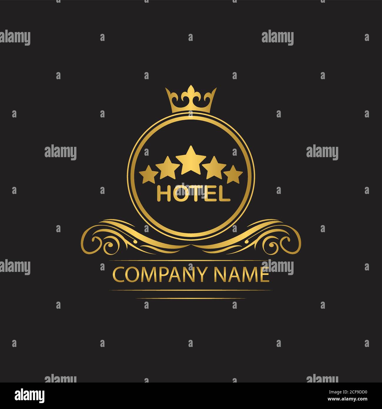 hotel logo template luxury royal vector company decorative emblem with ...
