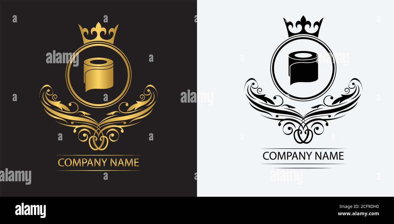 toliet paper logo template luxury royal vector company decorative ...