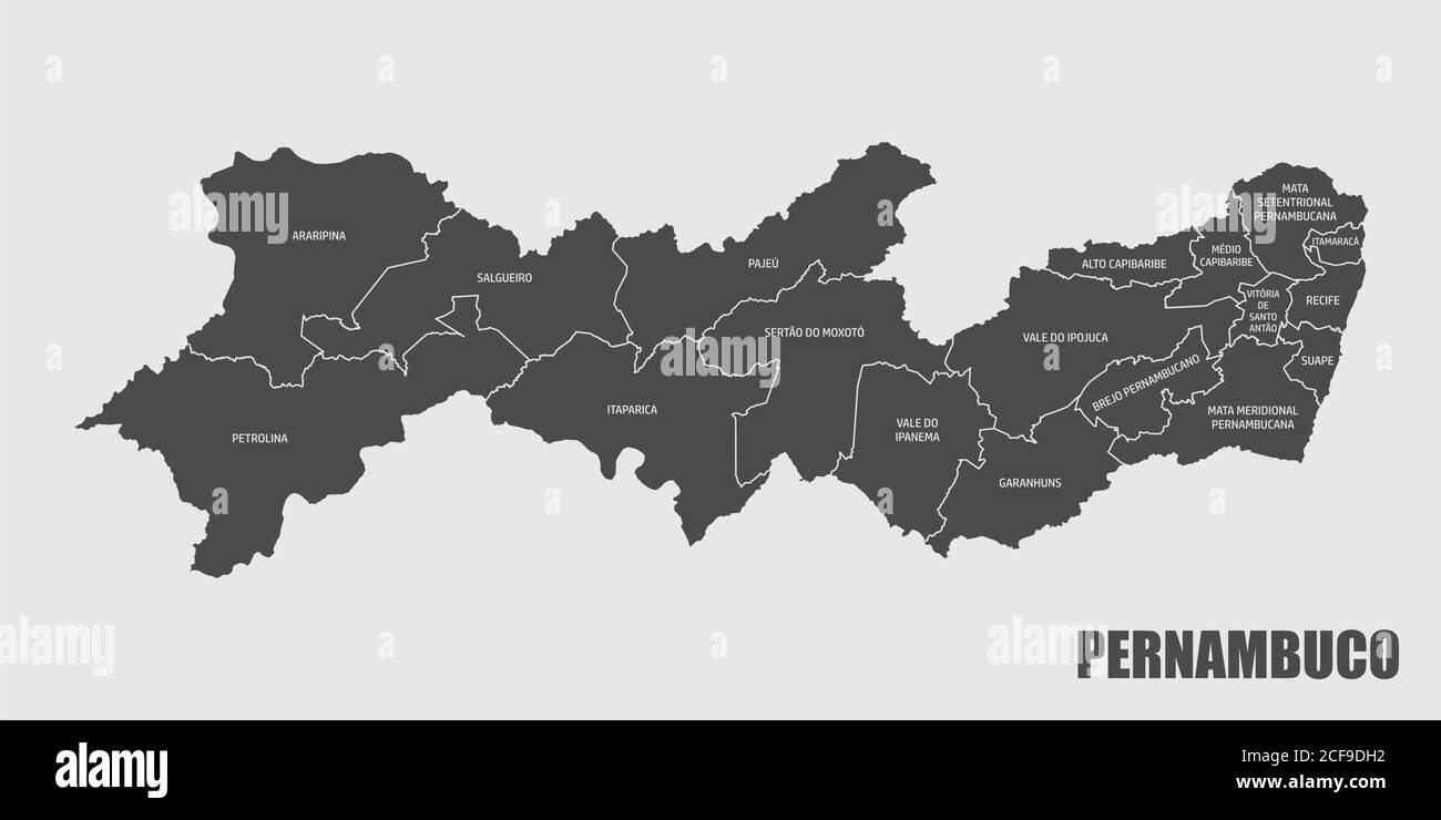 Pernambuco State regions map Stock Vector Image & Art - Alamy