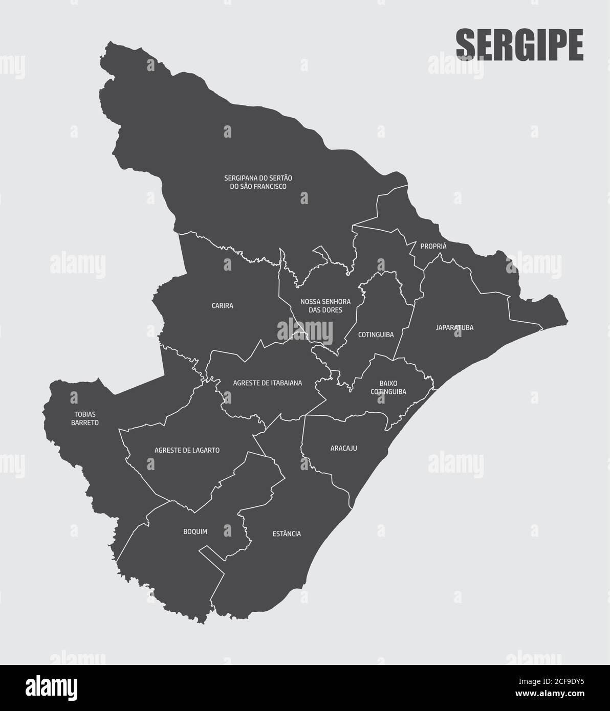 Sergipe State map Stock Vector Image & Art - Alamy