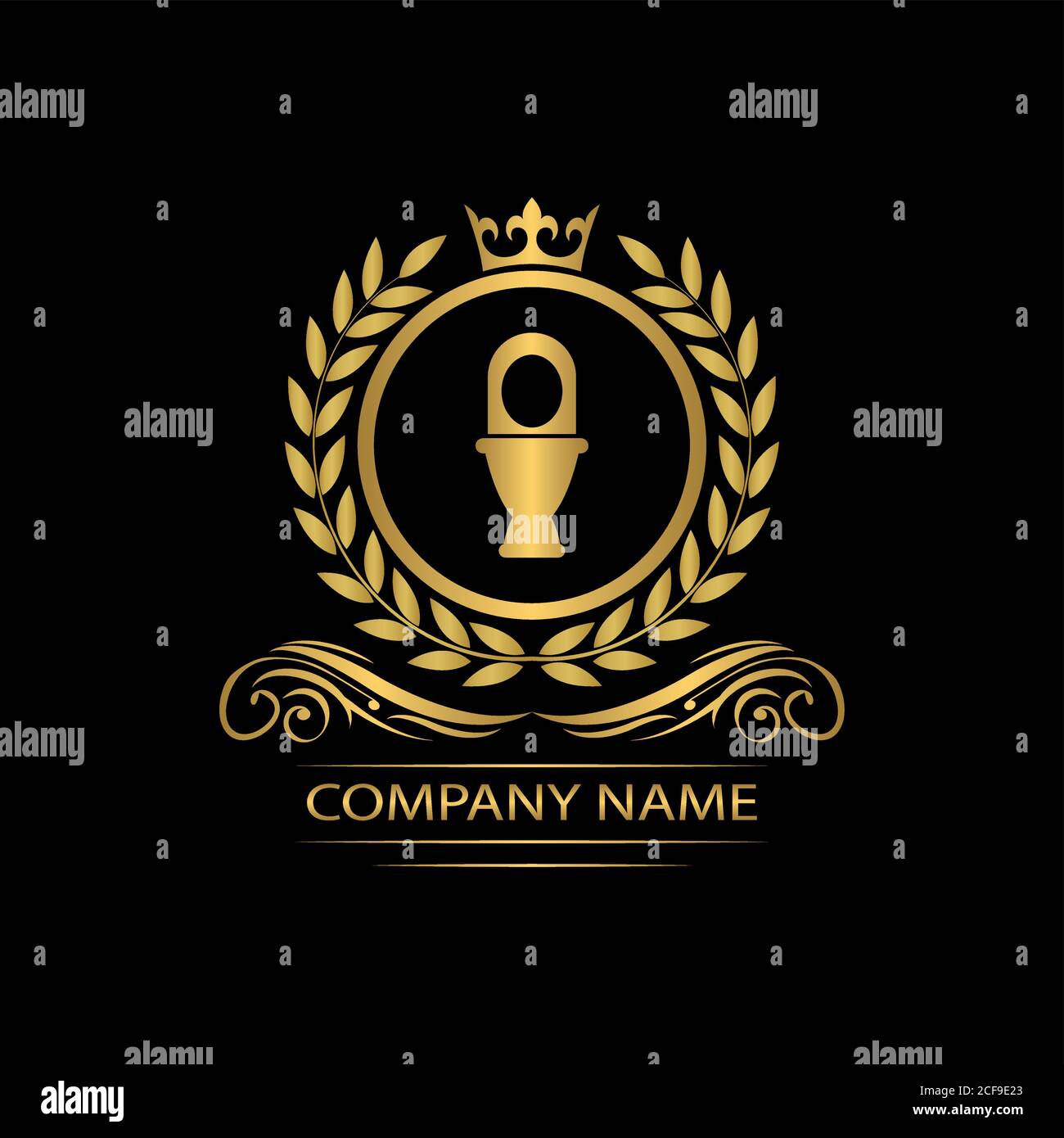 toilet bowl logo template luxury royal vect Stock Vector Image & Art ...