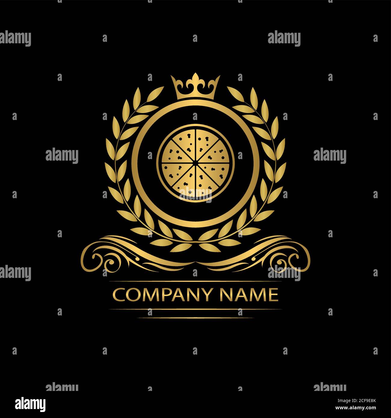 pizza logo template luxury royal vector company decorative emblem with ...