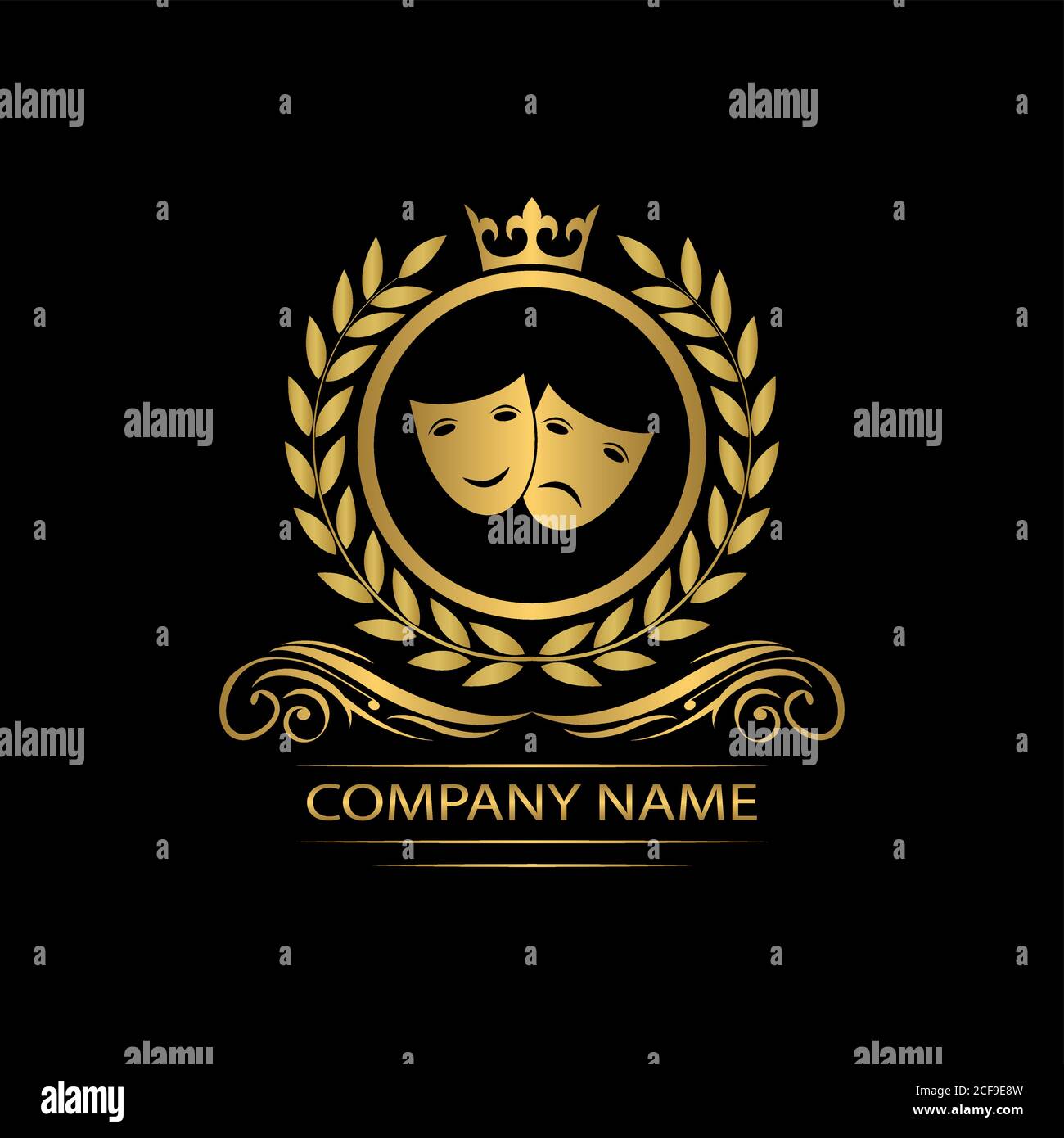 theatre logo template luxury royal vector theatre company decorative ...