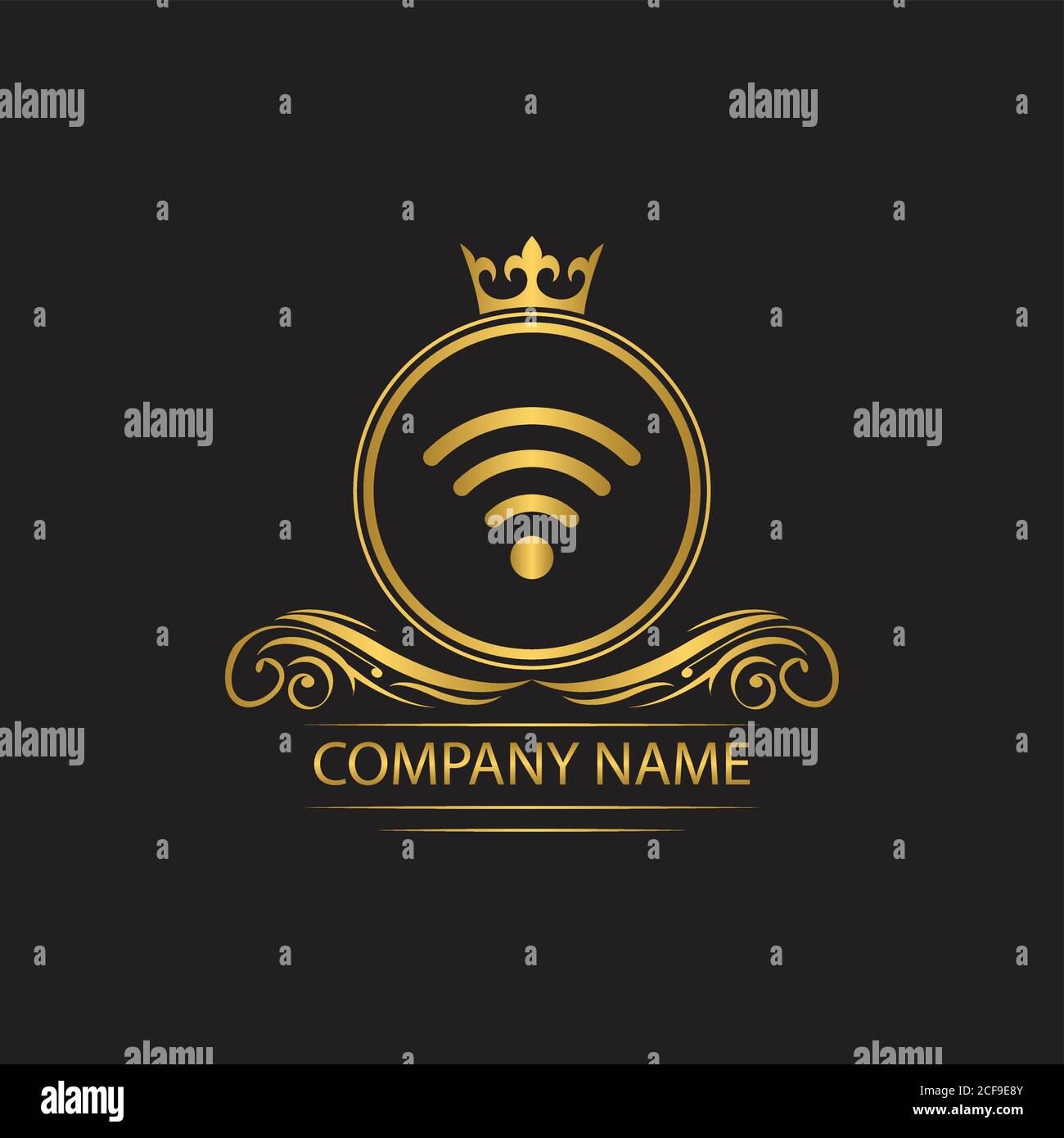 wifi logo template luxury royal vector company decorative emblem with ...