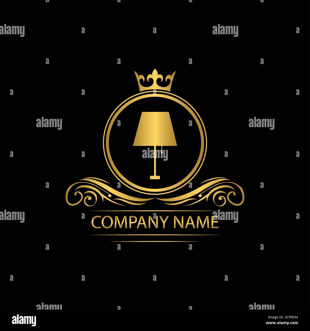 table lamp logo template luxury royal vector company decorative emblem ...
