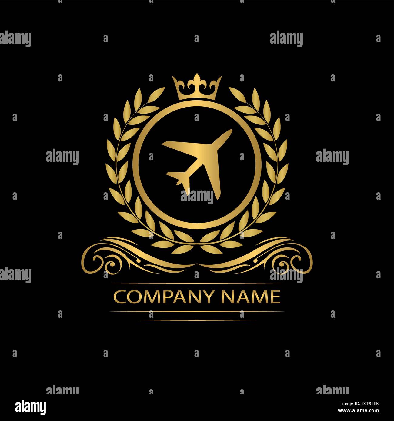 airline logo template luxury royal vector travel company decorative ...