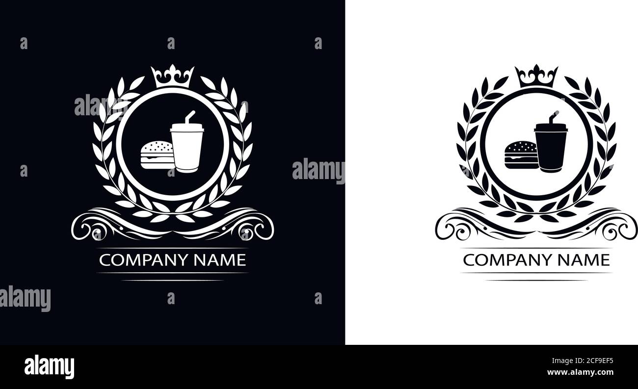 fast food restaurant logo template luxury royal food vector company ...