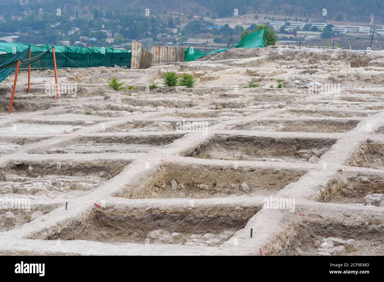 Archaeological excavations dig background. Old City in Israel Stock ...