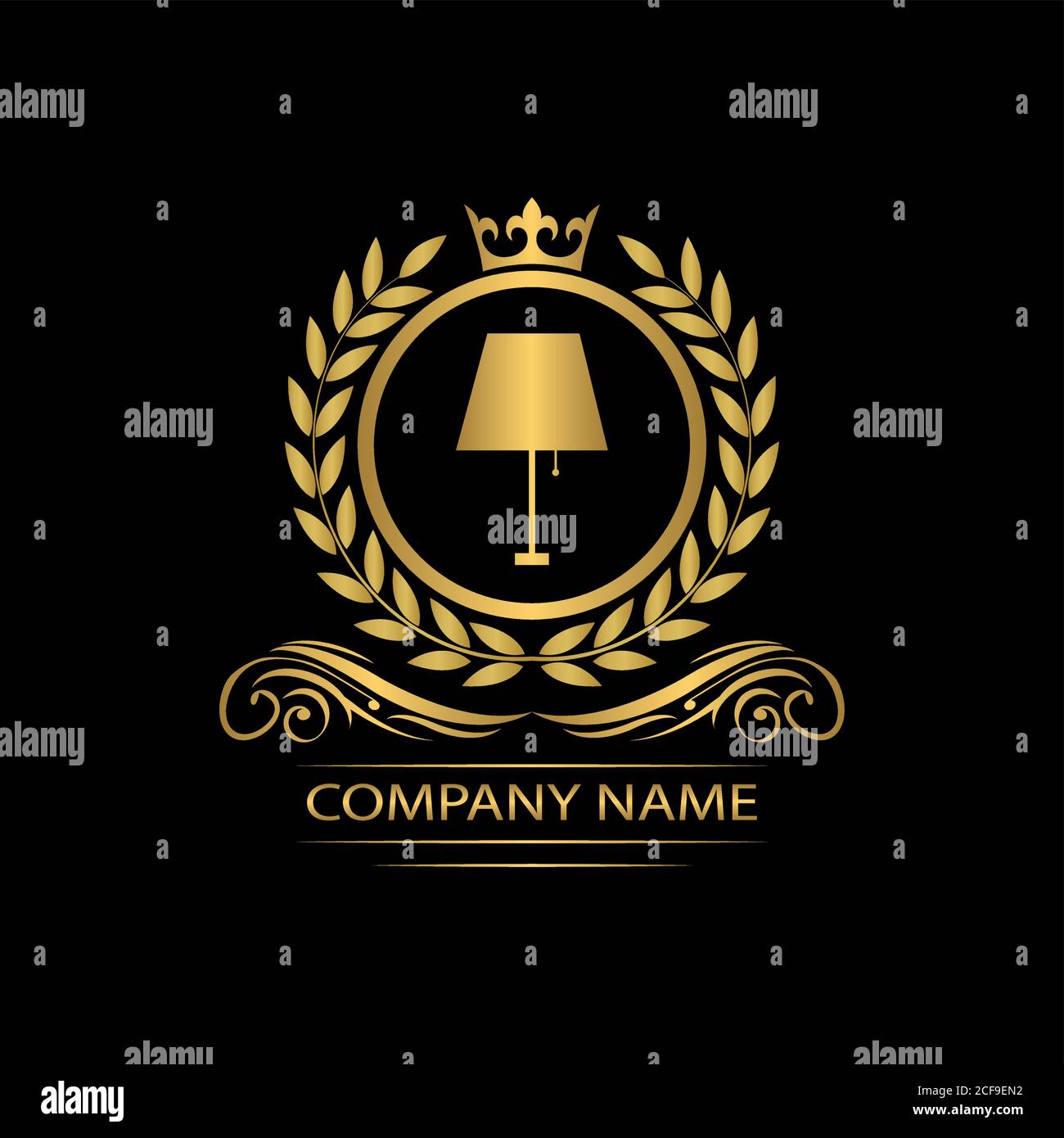 table lamp logo template luxury royal vector company decorative emblem ...