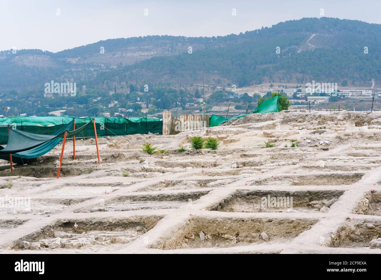 Archaeological excavations dig background. Old City in Israel Stock ...