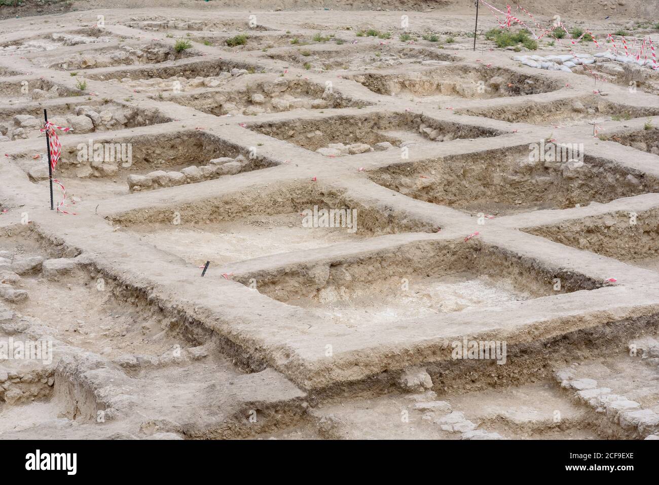 Archaeological excavations dig background. Old City in Israel Stock ...