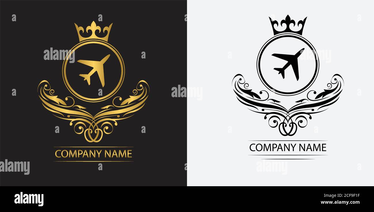 airline logo template luxury royal vector travel company decorative ...