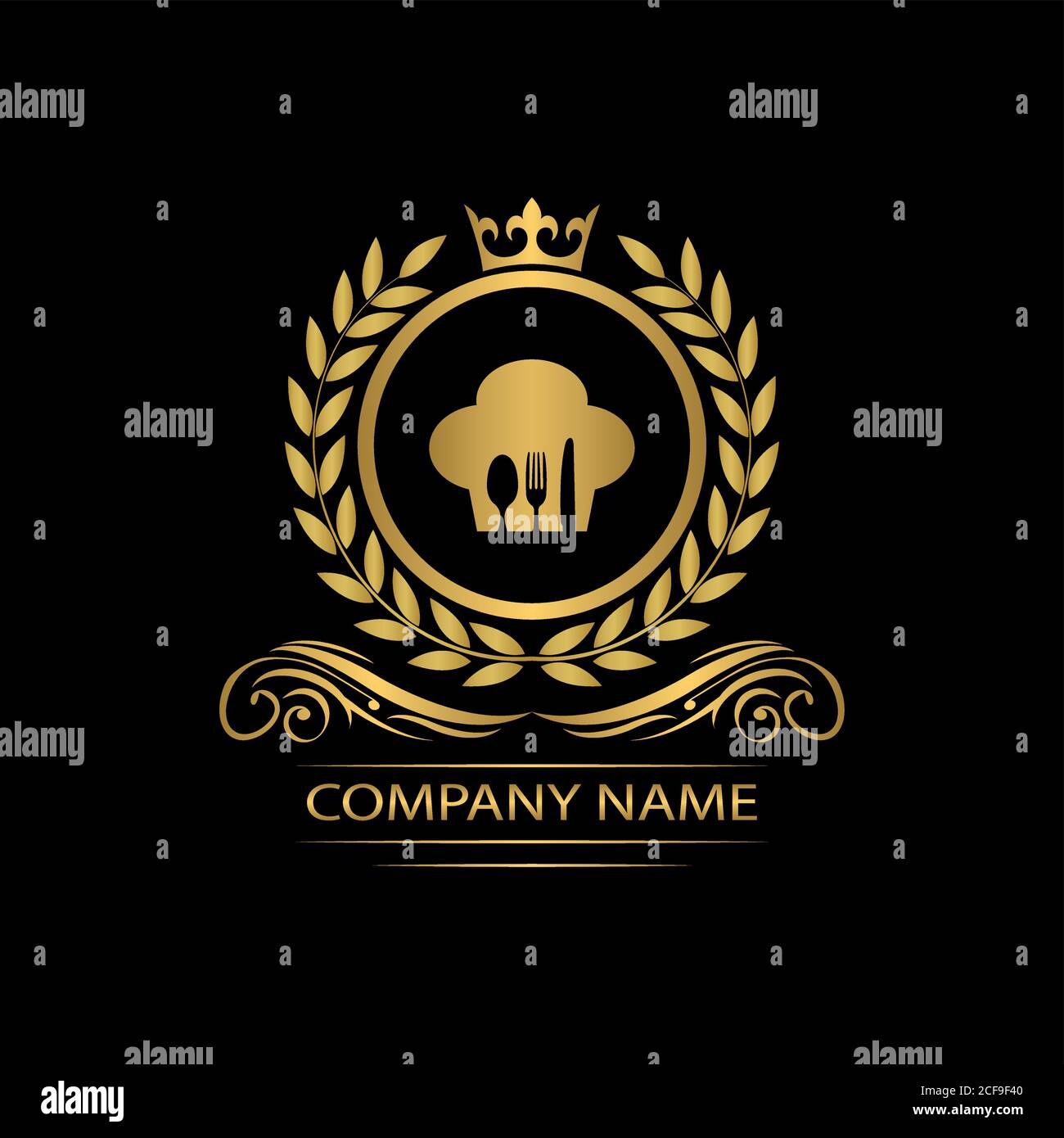 restaurant logo template luxury royal food vector company decorative ...