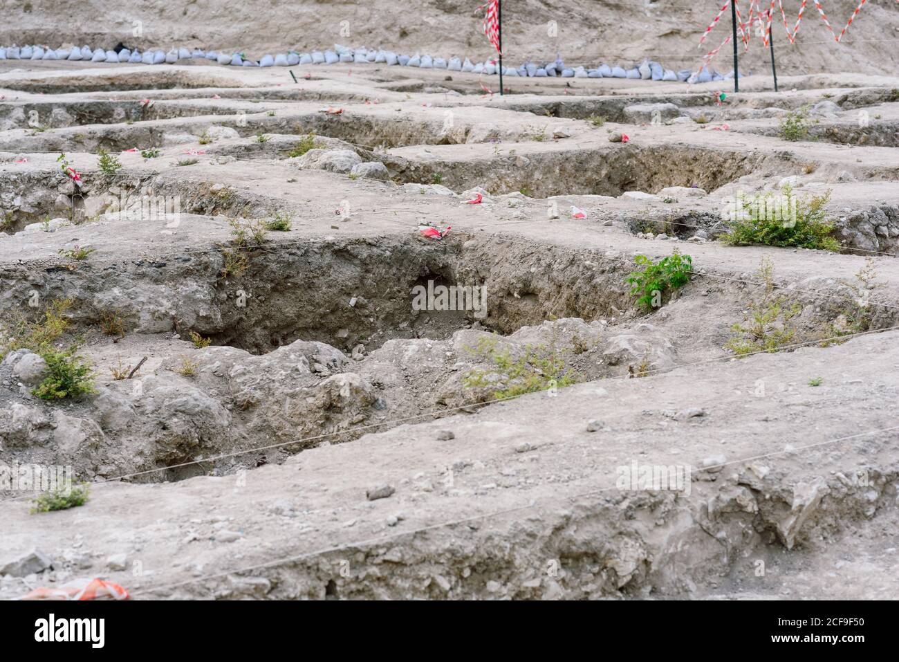Archaeological excavations dig background. Old City in Israel Stock ...