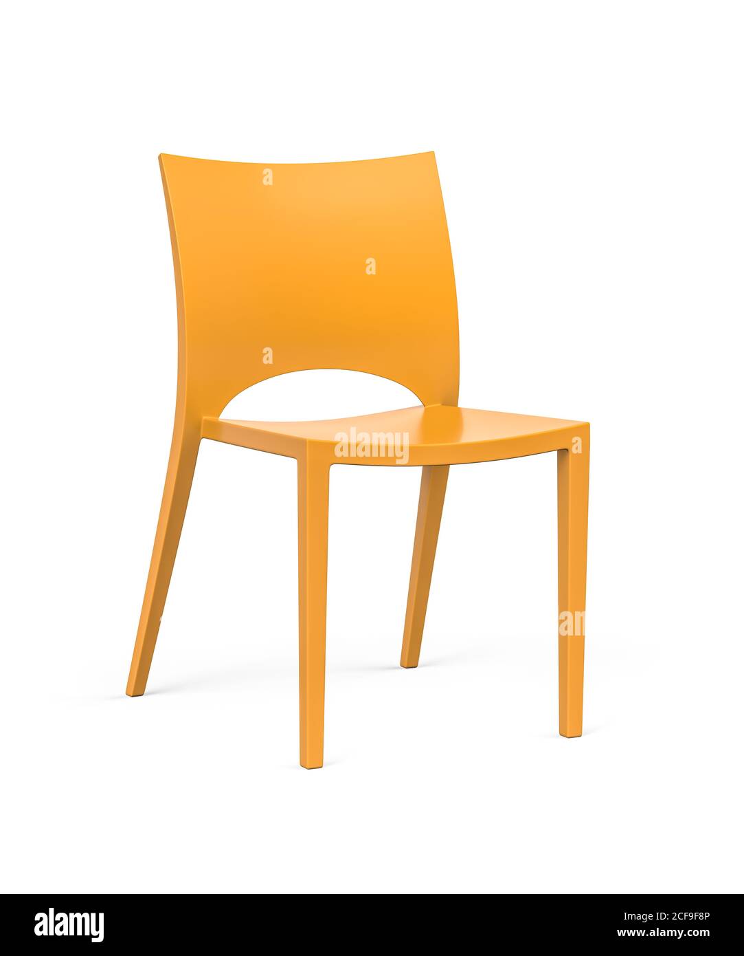Orange designer chair on white background - 3D render Stock Photo - Alamy