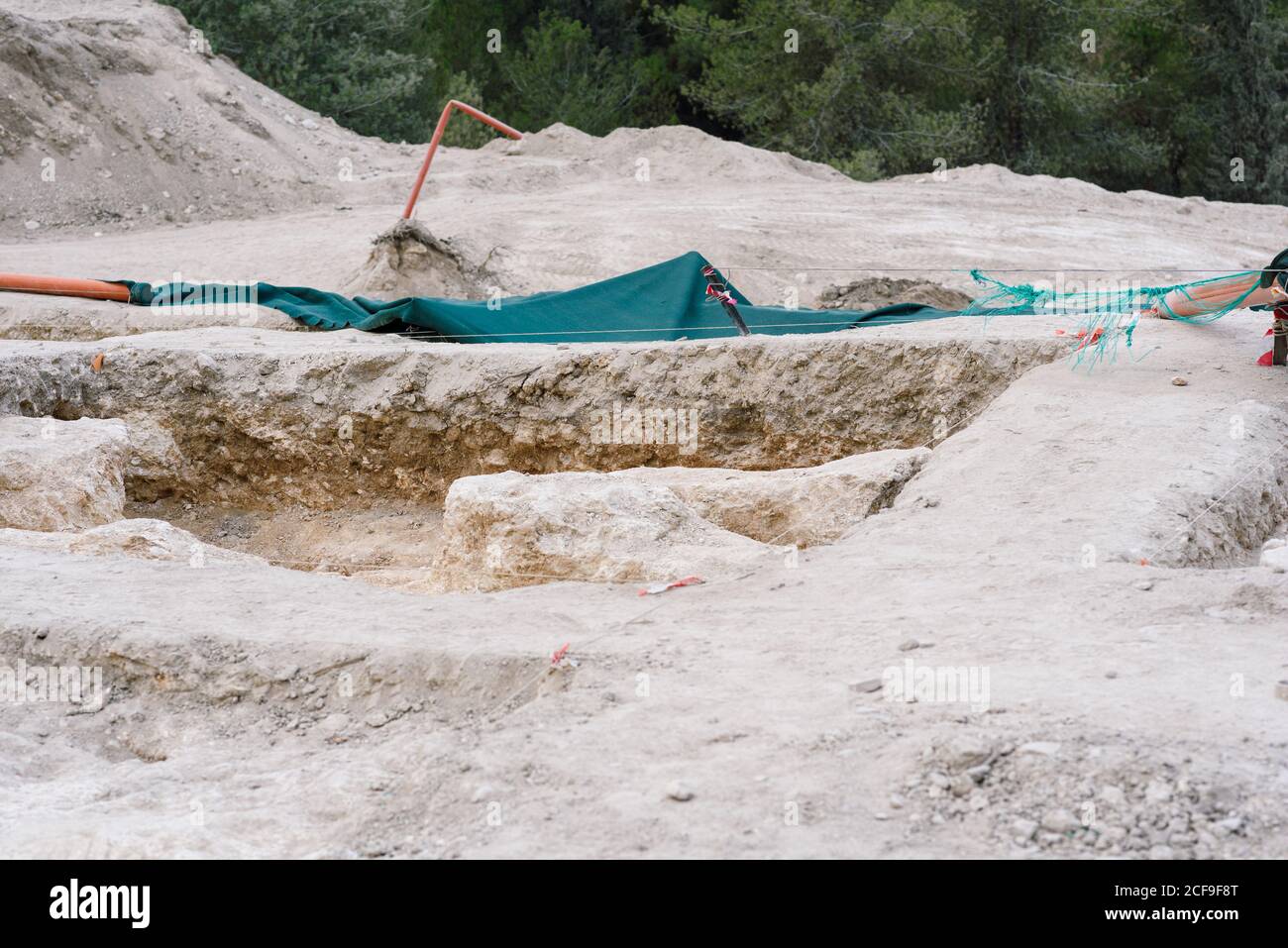 Archaeological excavations dig background. Old City in Israel Stock ...