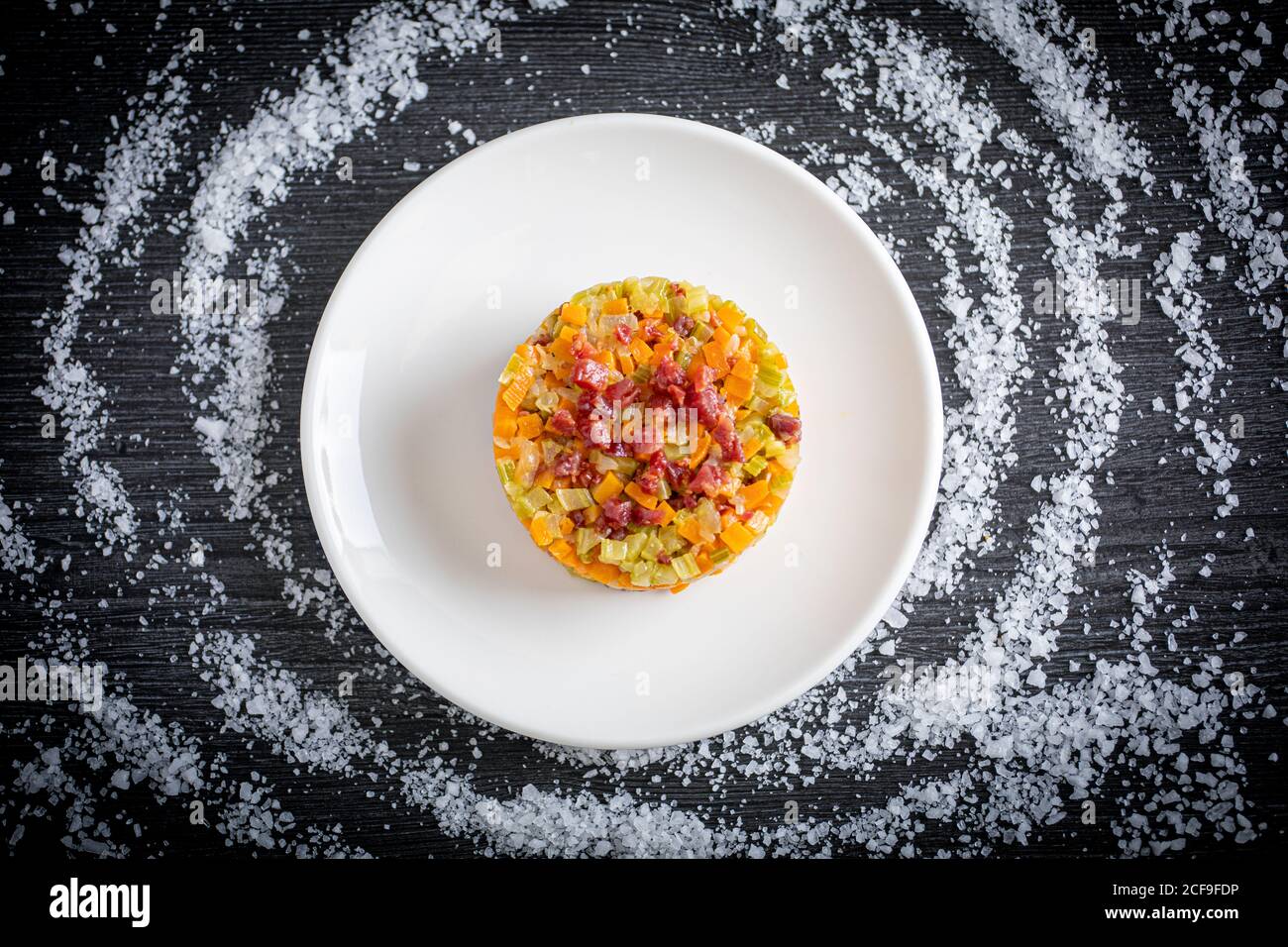 Matignon blanc in plate on decorated surface Stock Photo - Alamy