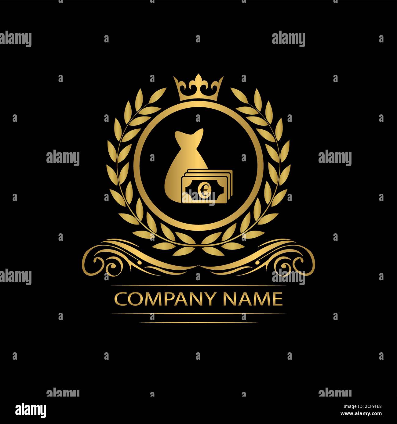 money bank logo template luxury royal vector company decorative emblem ...