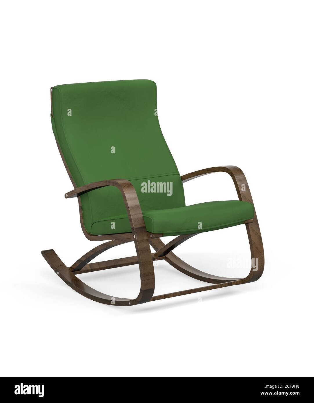 Modern green rocking chair isolated on white background - 3d render ...
