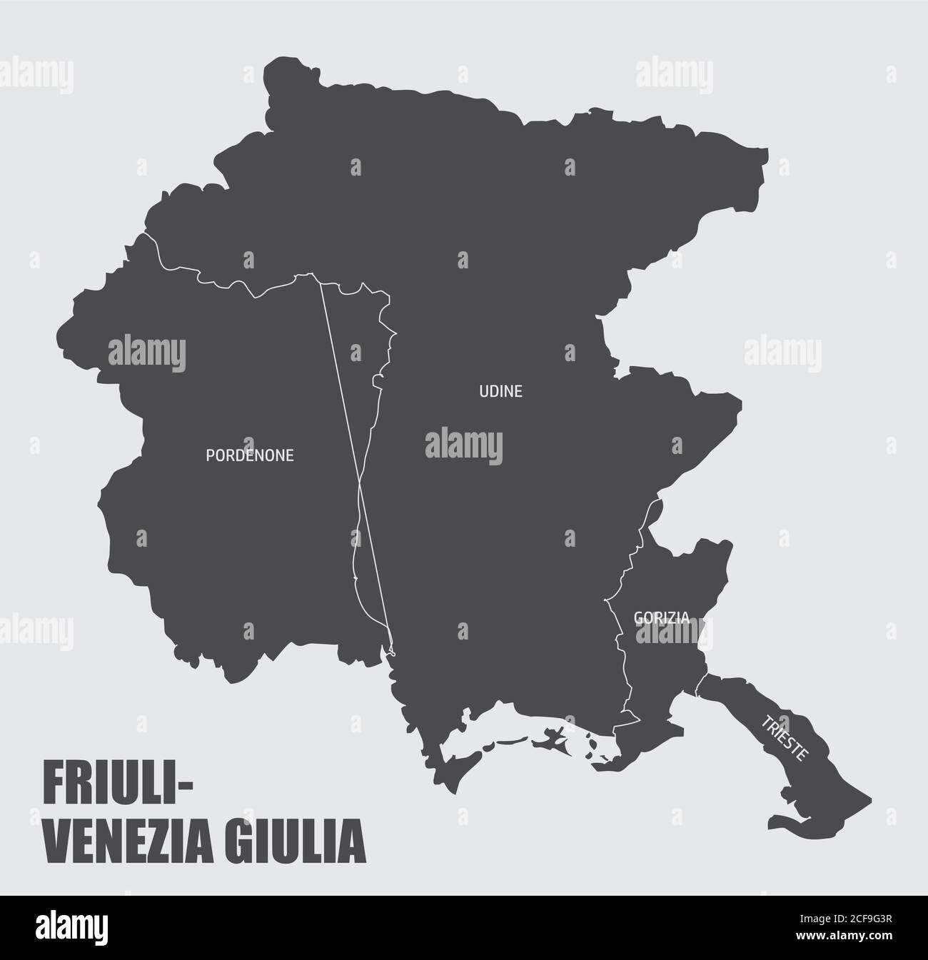 Friuli-Venezia Giulia region map Stock Vector Image & Art - Alamy