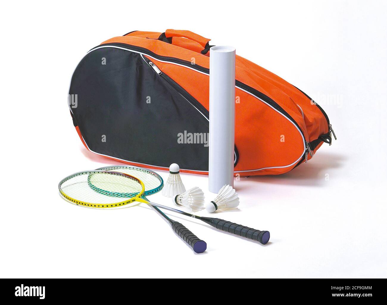 Badminton kit bag with rackets and shuttlecock Stock Photo - Alamy