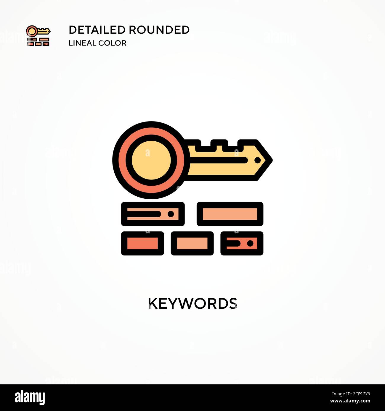 Keywords vector icon. Modern vector illustration concepts. Easy to edit ...