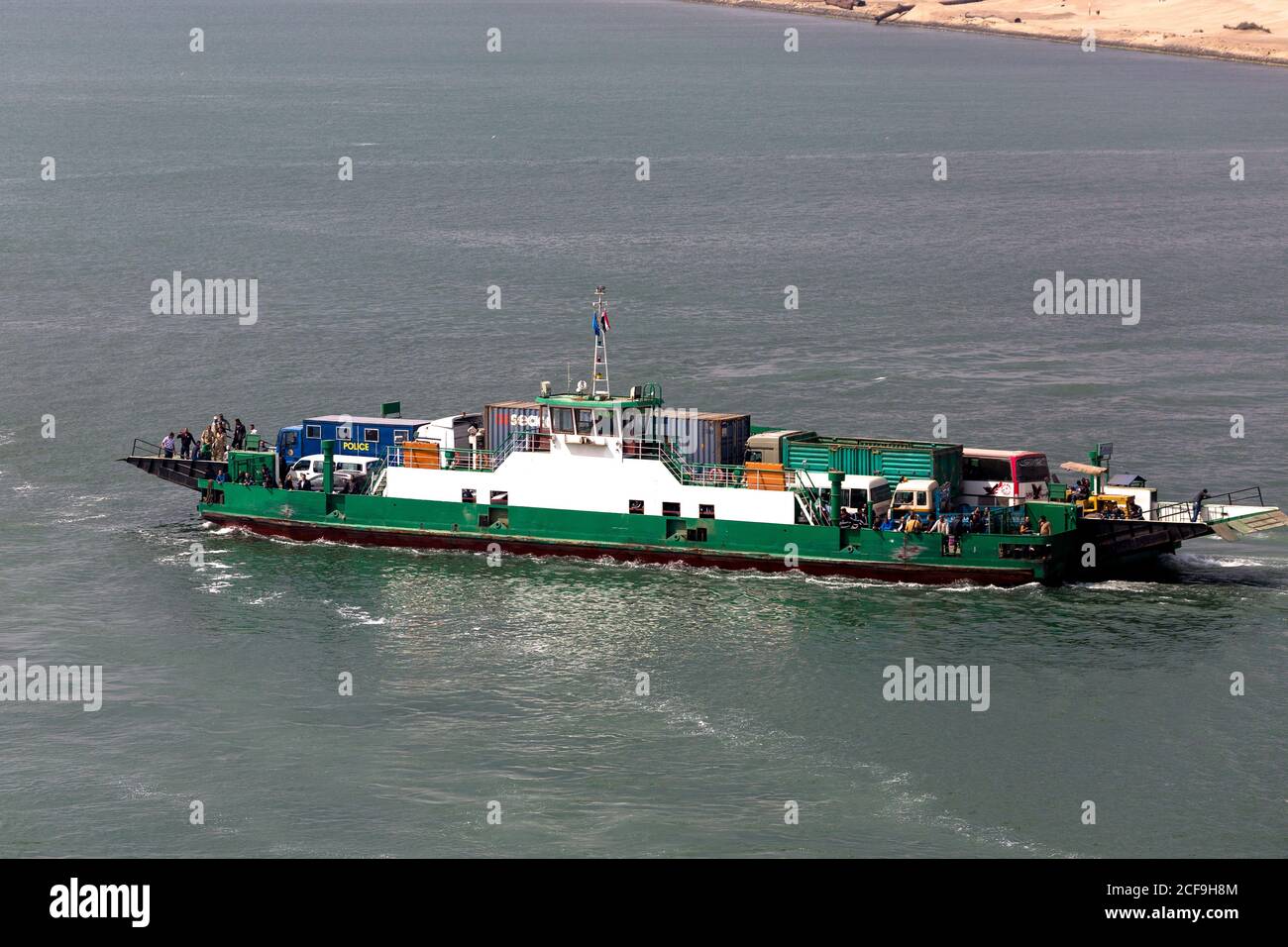 Morning Ferry crossing SUEZ canal. Egypt Stock Photo - Alamy