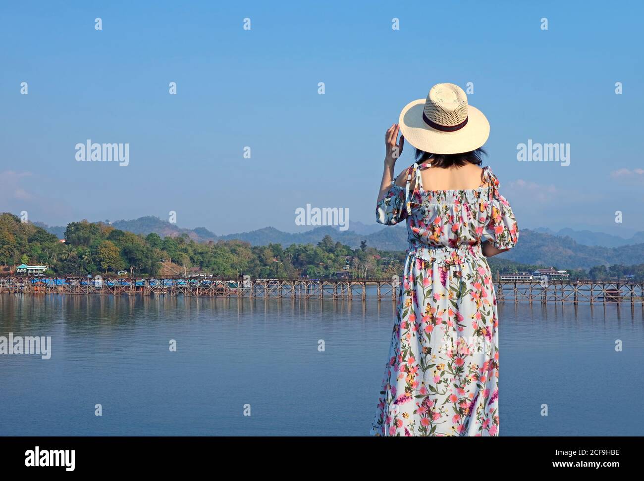 Woman Being Impressed by Mon Bridge, the Iconic Landmark of ...