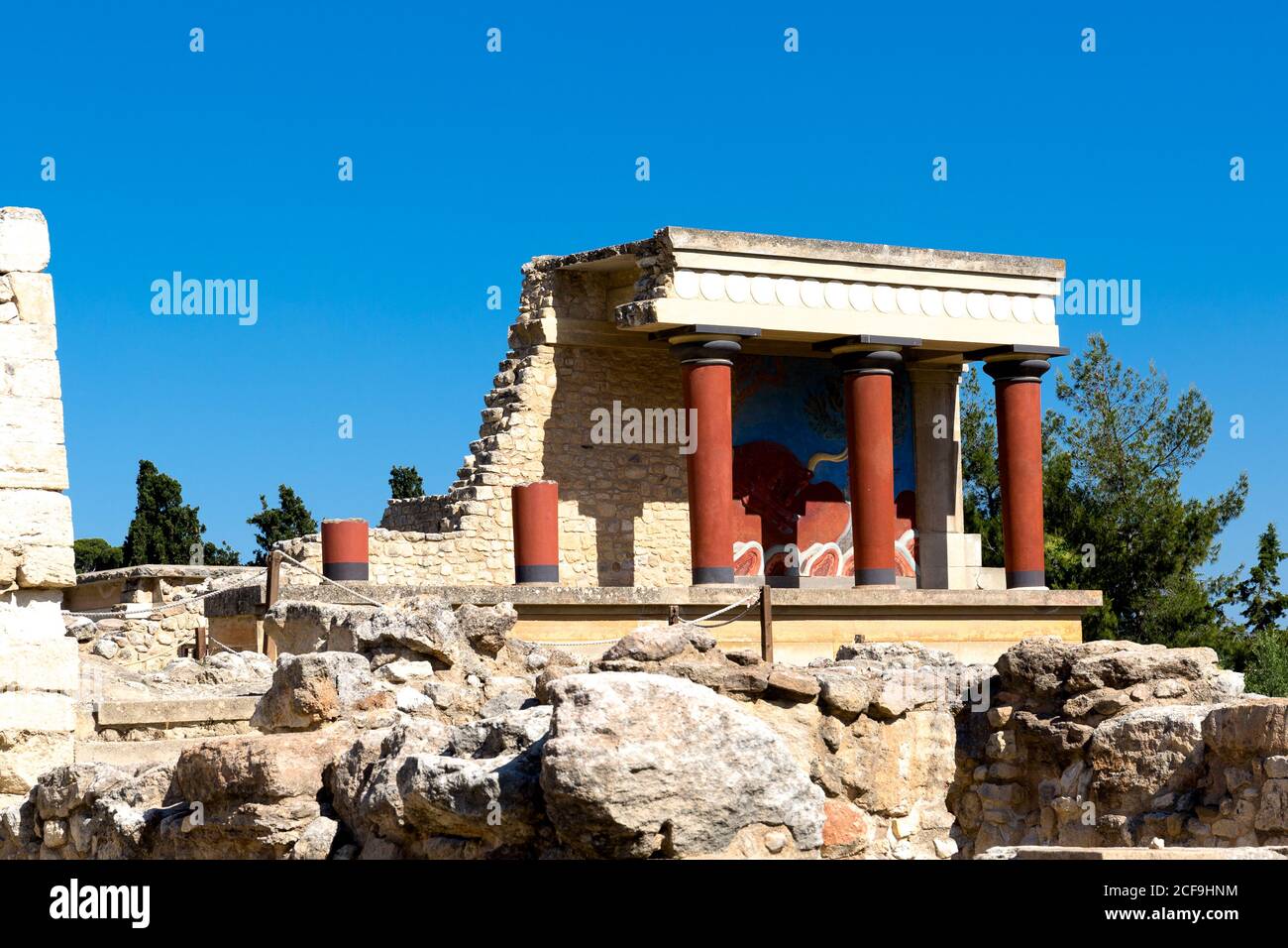 Archeology. Knossos Palace circa1500 BC Crete Greece Stock Photo - Alamy