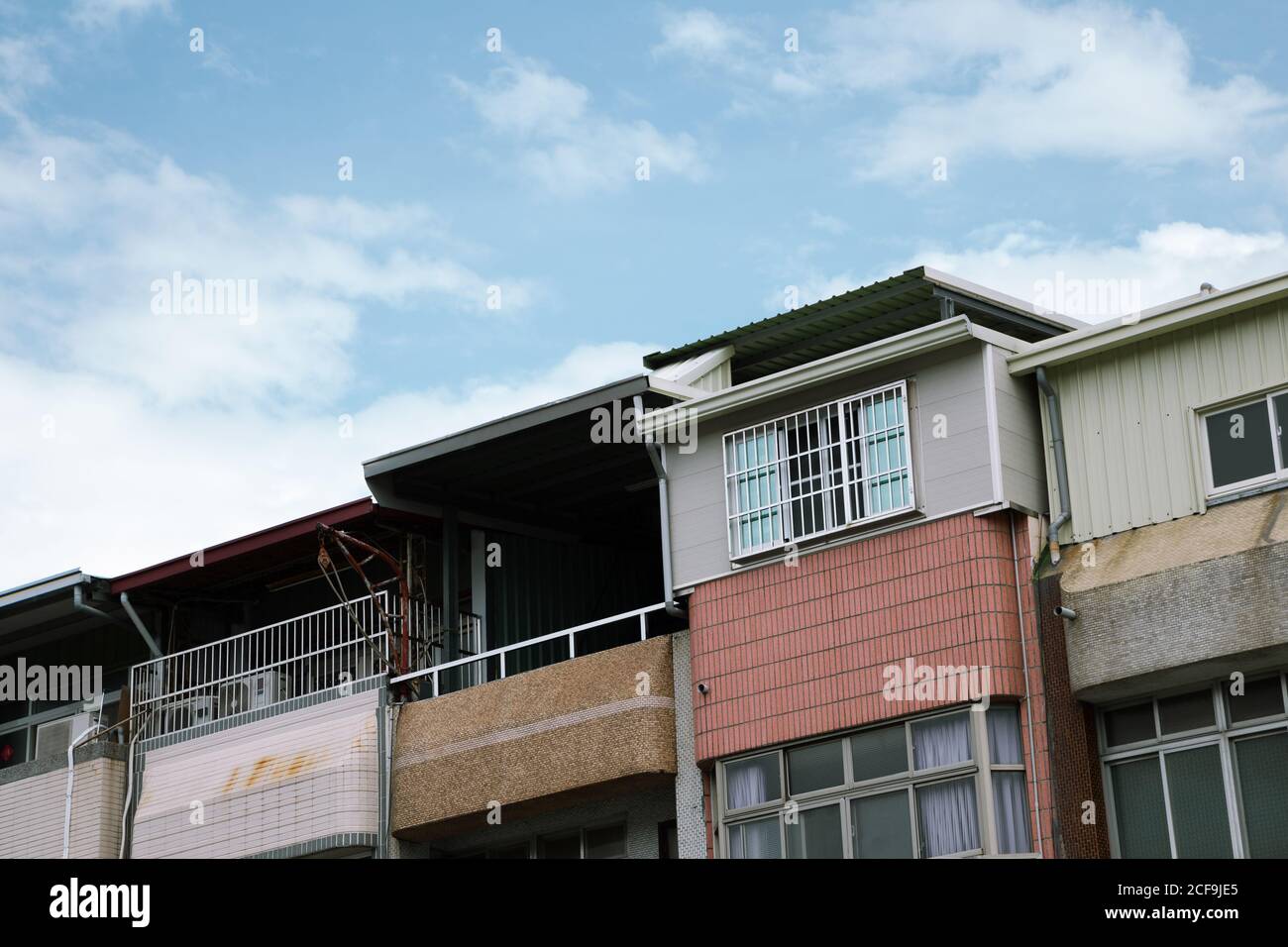 Old vintage houses exterior in Kaohsiung, Taiwan Stock Photo - Alamy