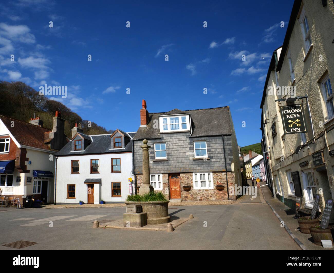 The village square, Cawsand, Cornwall Stock Photo - Alamy