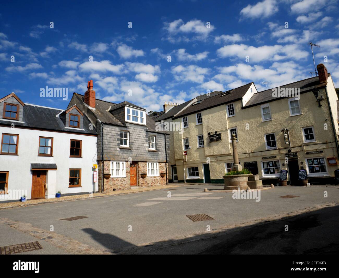 The village square, Cawsand, Cornwall Stock Photo - Alamy