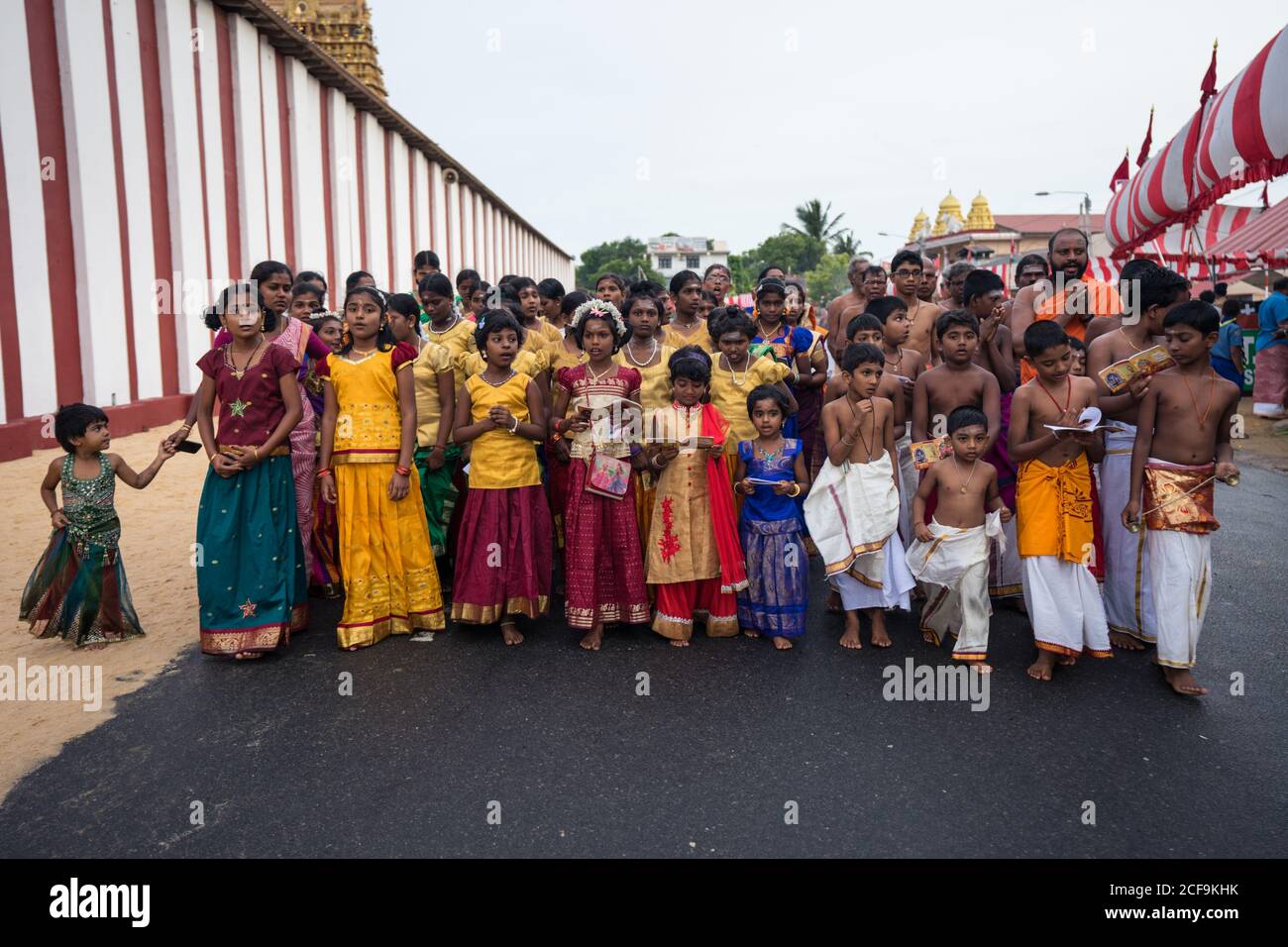 Jaffna, Sri Lanka - August, 7 2019: Group of Hindu people in ...