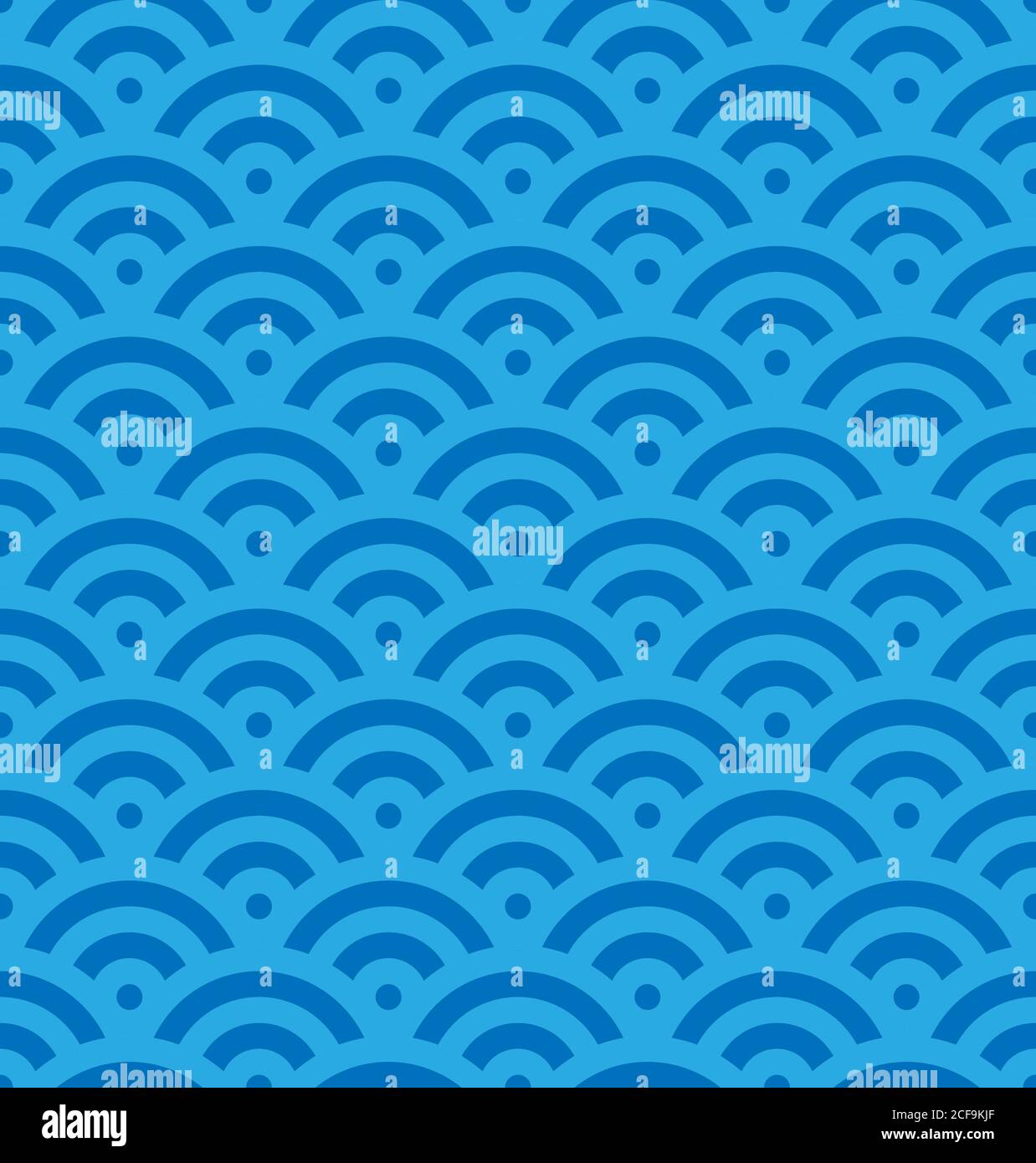 Blue fish scale background of concentric circles. Abstract seamless ...