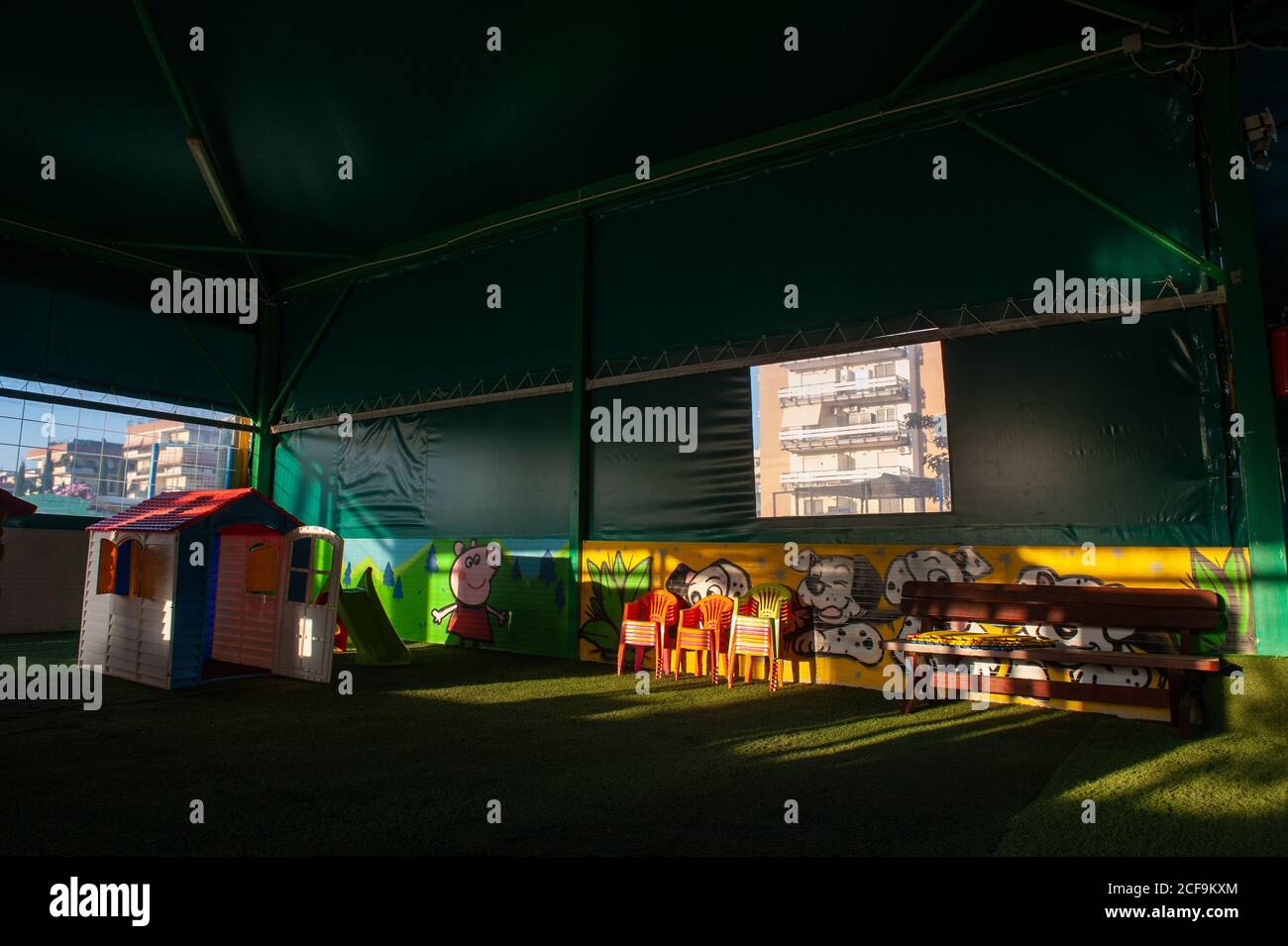 Rome, Italy: Children's playground at Ponte di Nona.. © Andrea ...