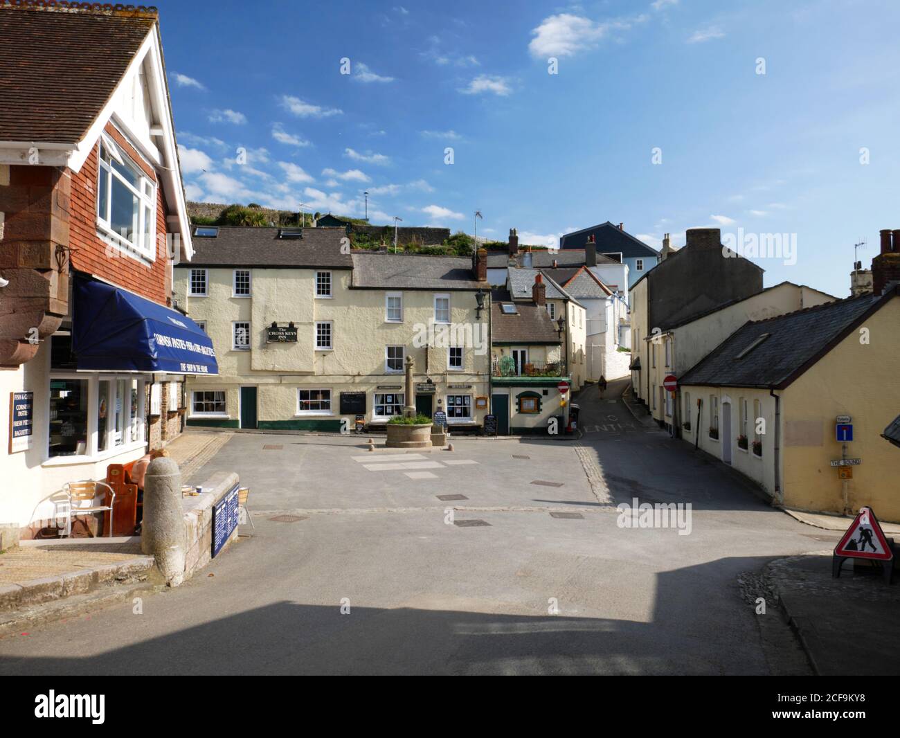 The village square, Cawsand, Cornwall Stock Photo - Alamy