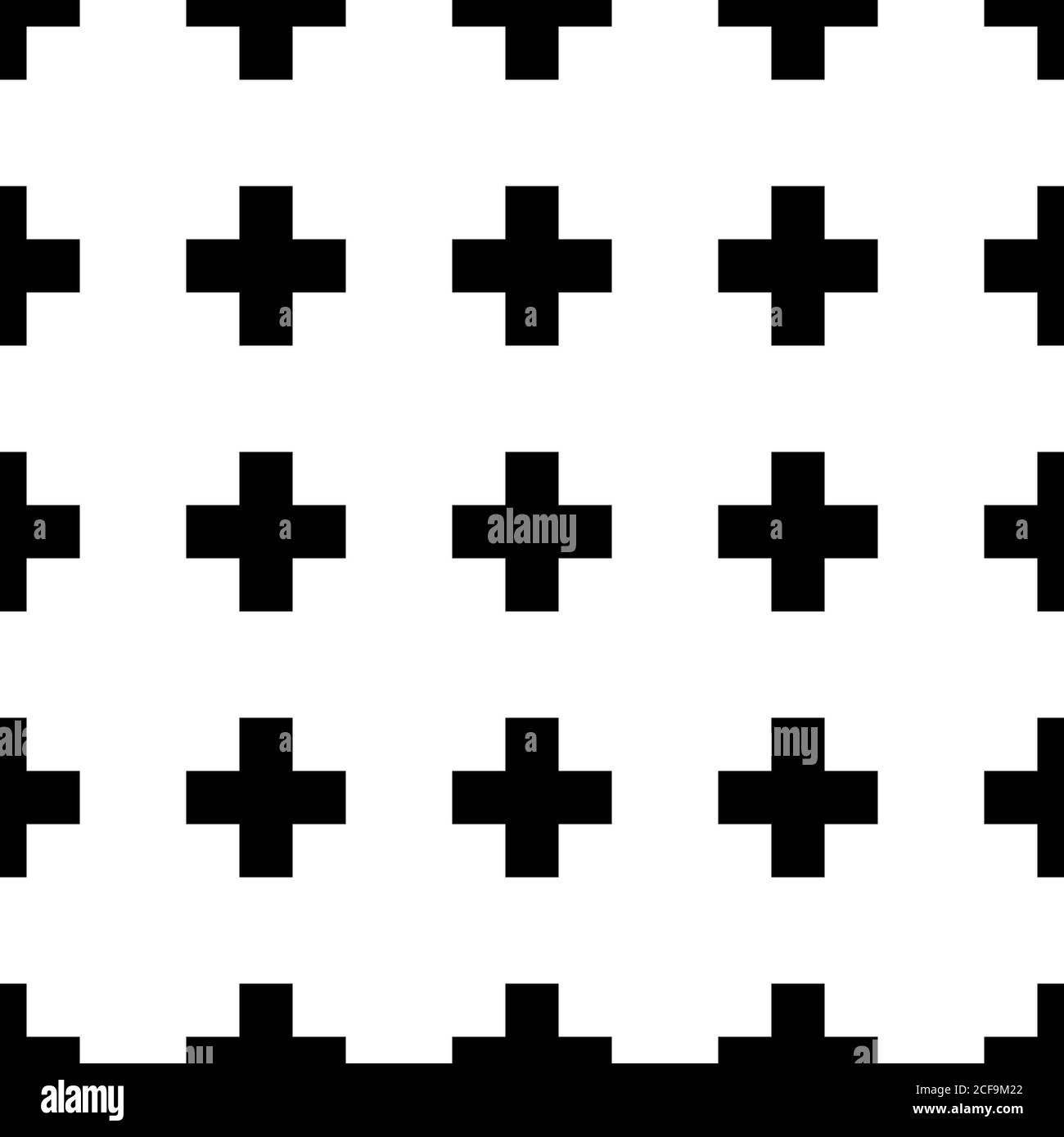 Abstract seamless pattern background. Mosaic of black geometric crosses ...