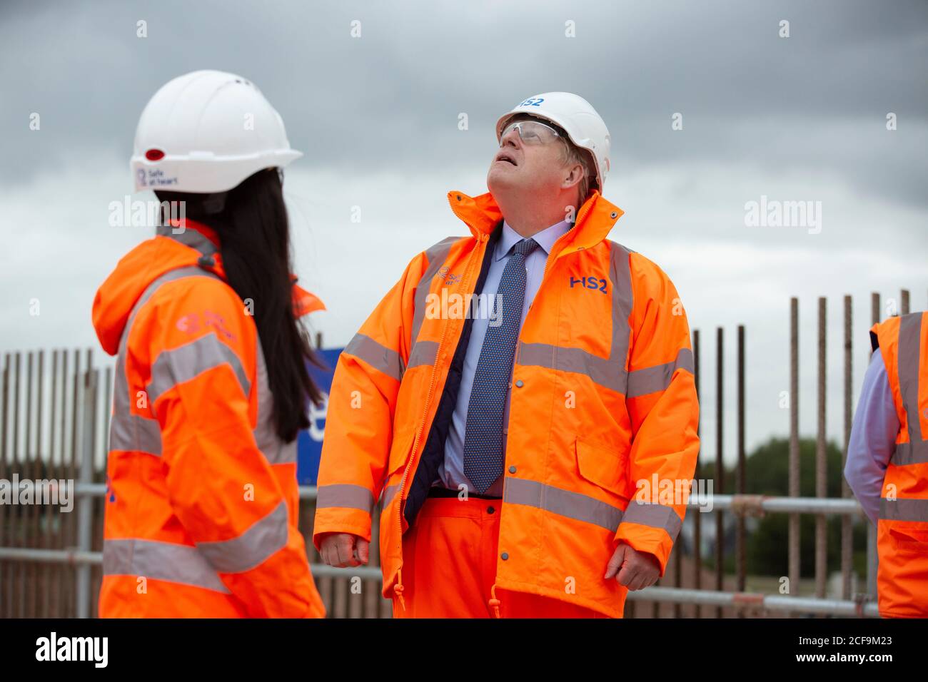 Prime Minister Boris Johnson during a visit to the HS2 Solihull ...