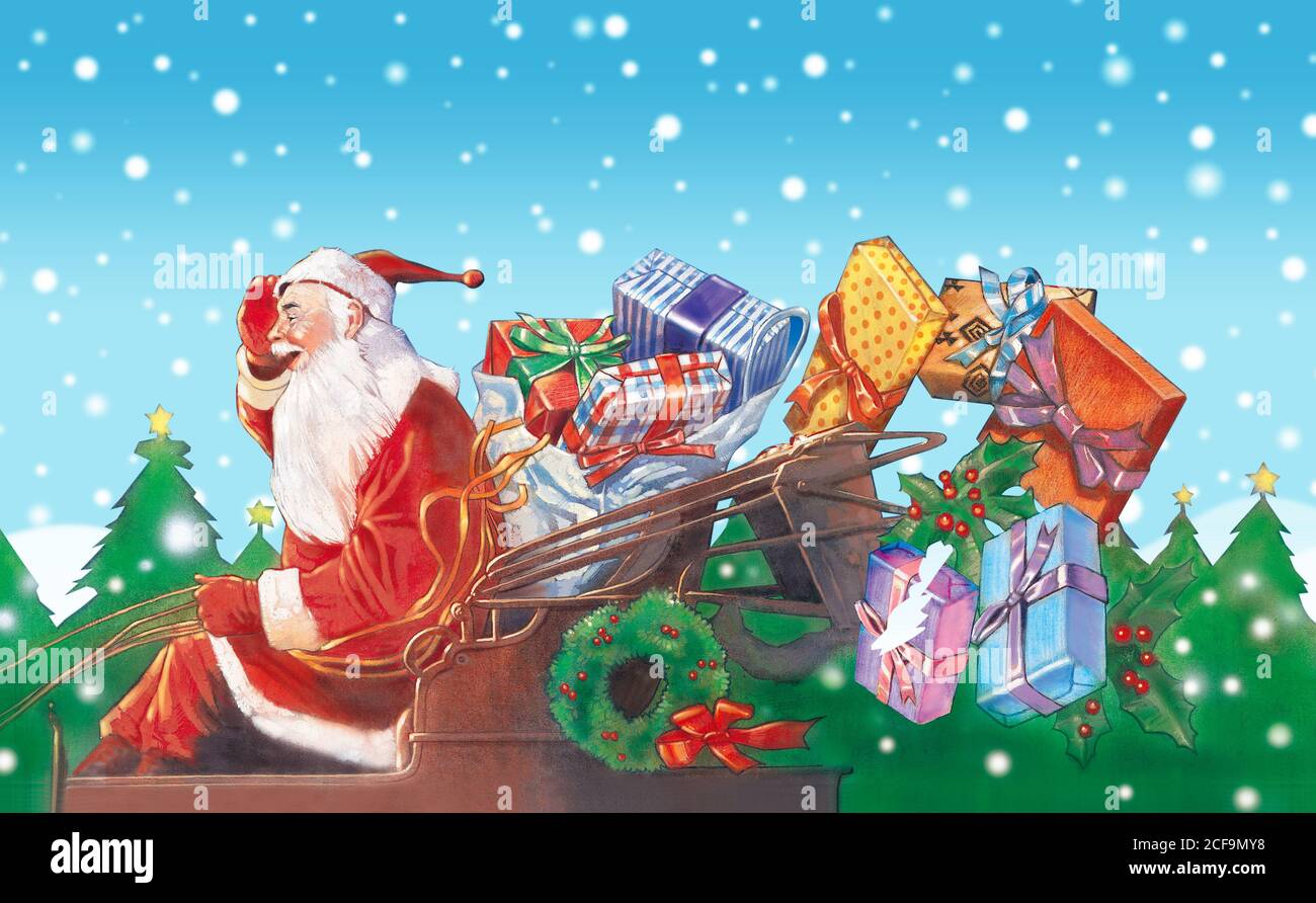 Santa sledge hi-res stock photography and images - Alamy