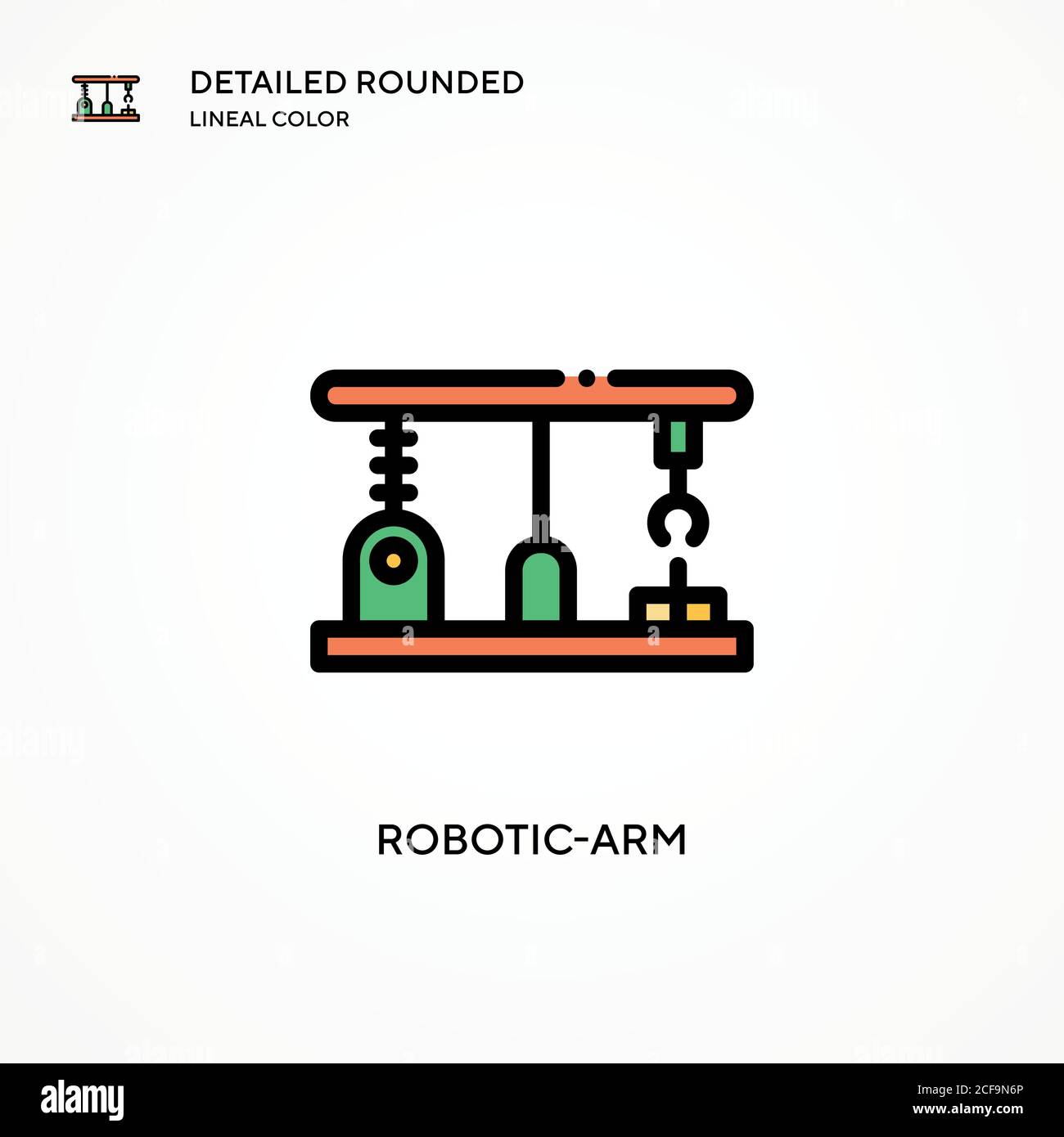 Robotic-arm vector icon. Modern vector illustration concepts. Easy to edit and customize Stock ...