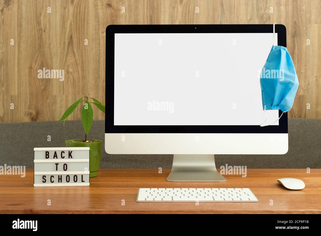 Mockup isolated home computer screen. Back to school Stock Photo - Alamy