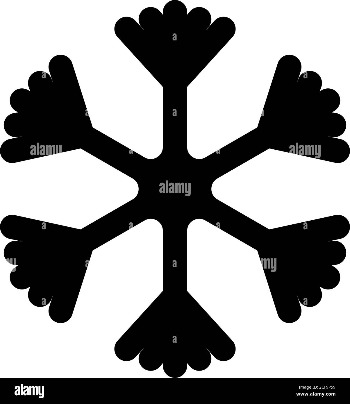 Snowflake icon. Christmas and winter theme. Simple flat black ...