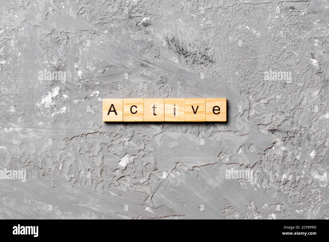 active word written on wood block. active text on table, concept Stock ...