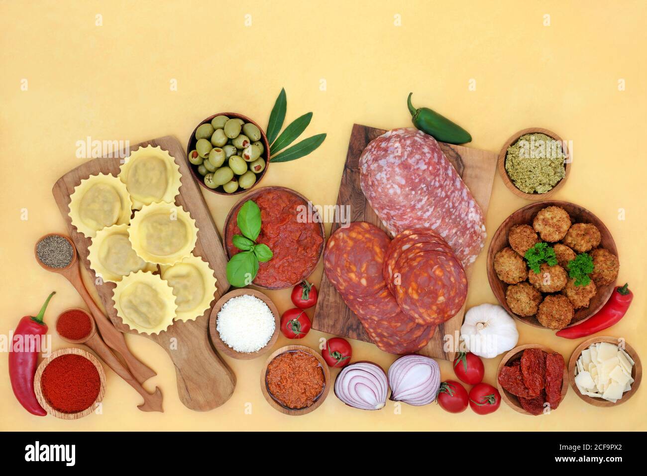 Clean eating Italian health food diet with meats, dairy, pasta ...