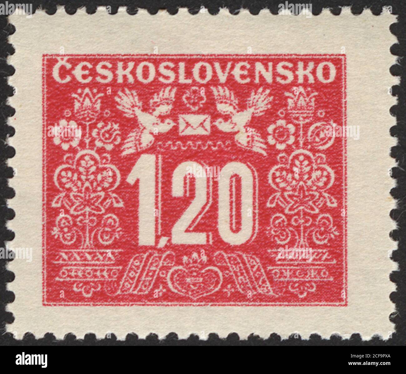 Postage stamps of the Czechoslovakia. Stamp printed in the ...