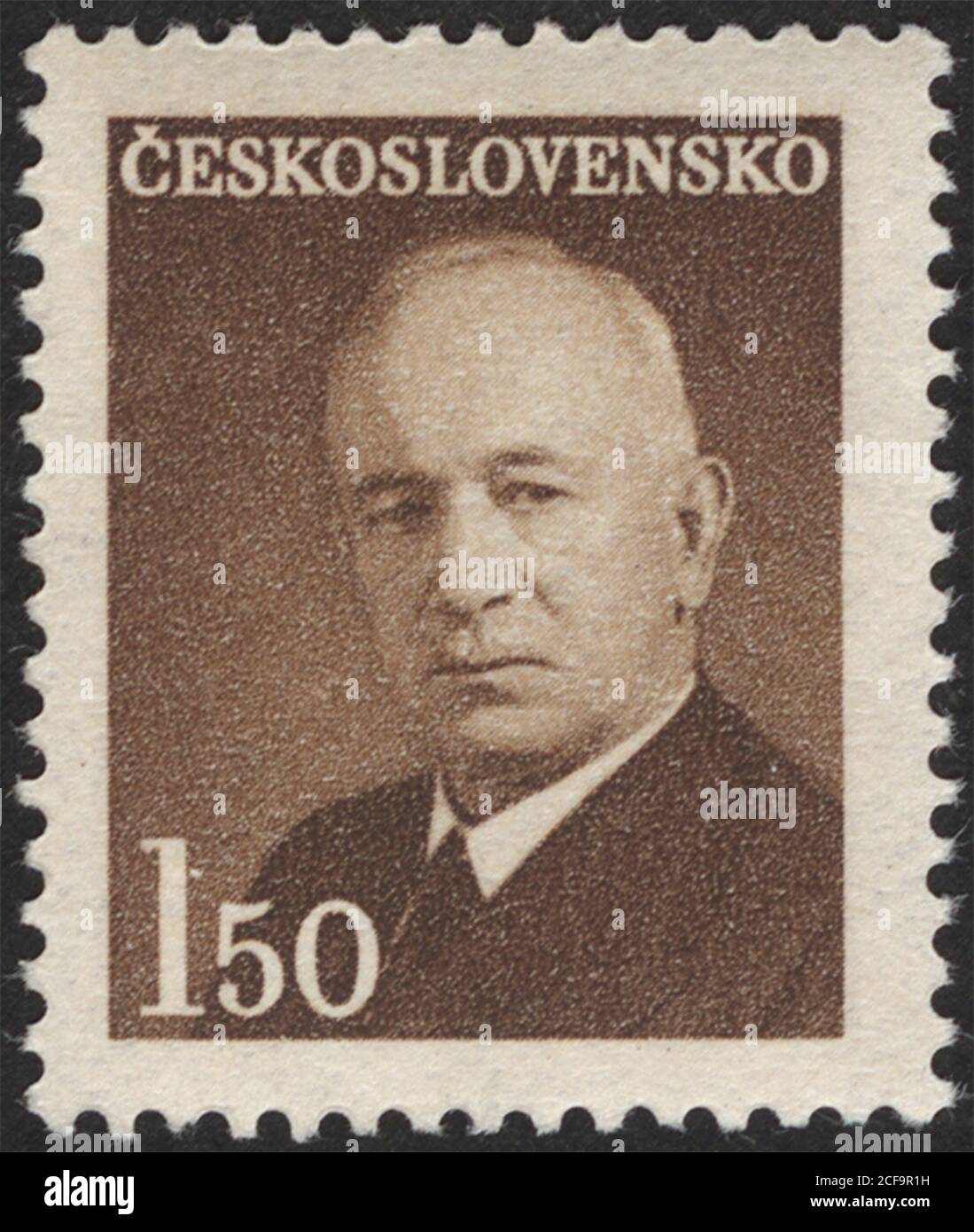 Postage stamps of the Czechoslovakia. Stamp printed in the ...