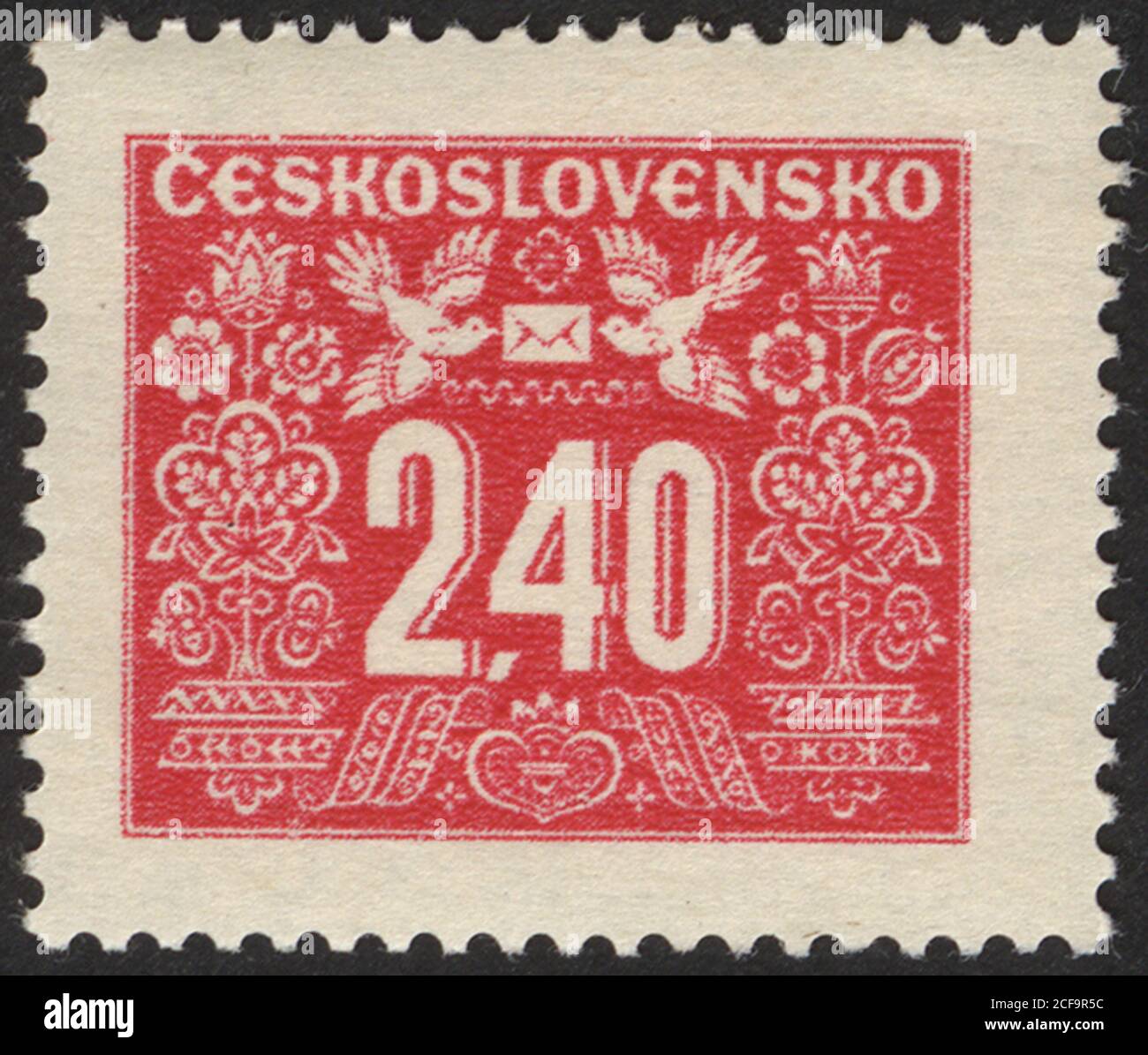 Postage stamps of the Czechoslovakia. Stamp printed in the ...