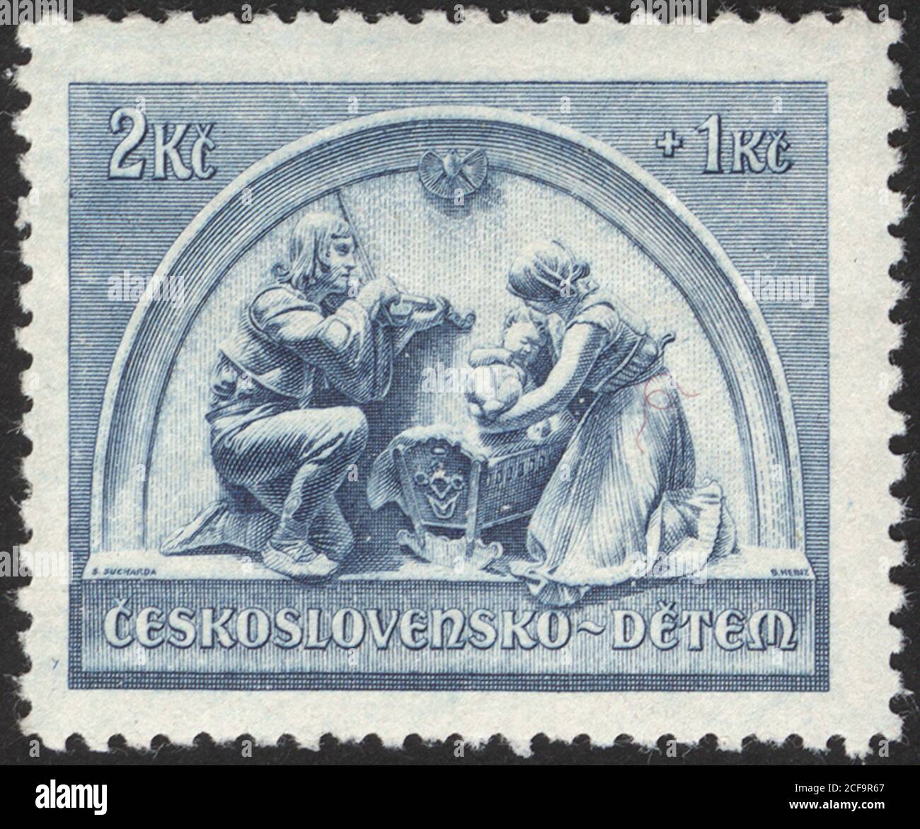 Postage stamps of the Czechoslovakia. Stamp printed in the ...
