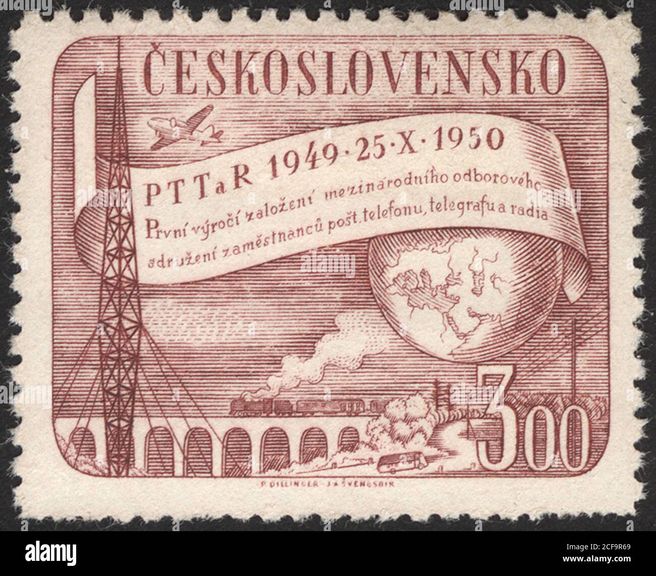 Postage stamps of the Czechoslovakia. Stamp printed in the ...